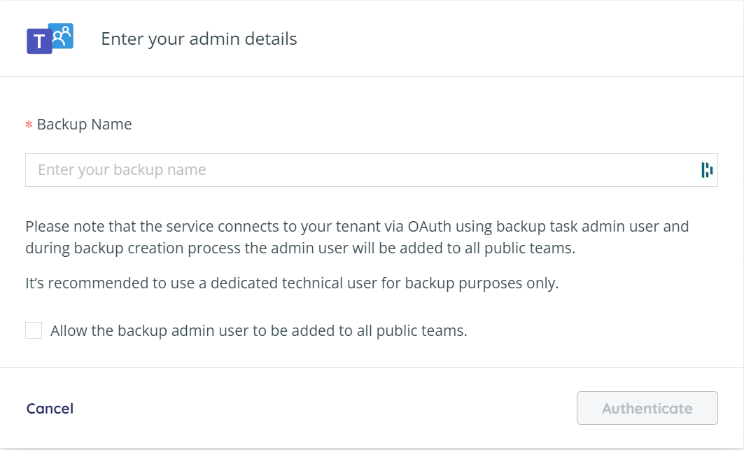 How to create a Microsoft Teams Backup